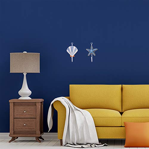Cabilock 2Pcs Mediterranean Wall Hooks Clothes Hooks Sea Shell Coats Hat Key Rack Towels Hangers Nautical Decorative Hooks for Home Bedroom Beach Coastal Ornaments