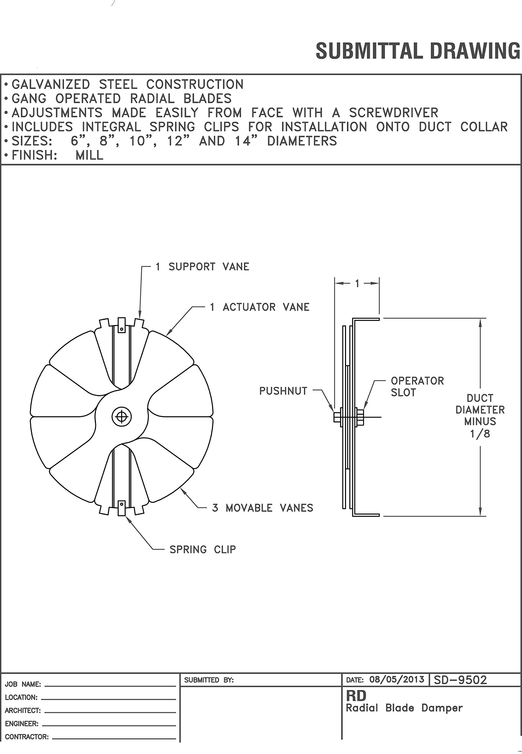 1800ceiling.com 10" Radial Damper #4944R-10