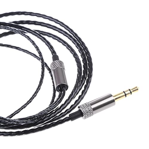 3.5mm Replacement Repair DIY Cable Cord Line Lead Wire in-Ear Headphones Earphones Black and Gray