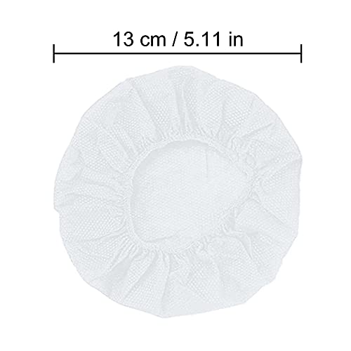 100Pcs White Non-Woven Sanitary Headphone Ear Cover, Disposable Super Stretch Covers Washable for Most On Ear Headphones with 10~12cm Earpads (XL - 13cm)