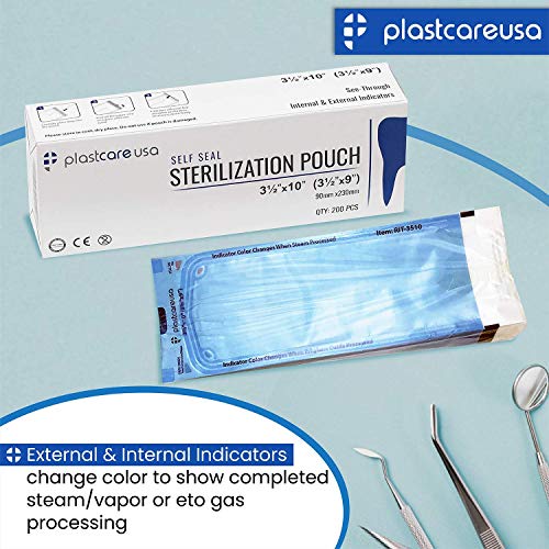 200 12 Inch x 19 Inch Sterilization Pouches, Sterilizer Autoclave Bags for Sterilizing Dental Medical Instruments and Cleaning Tools
