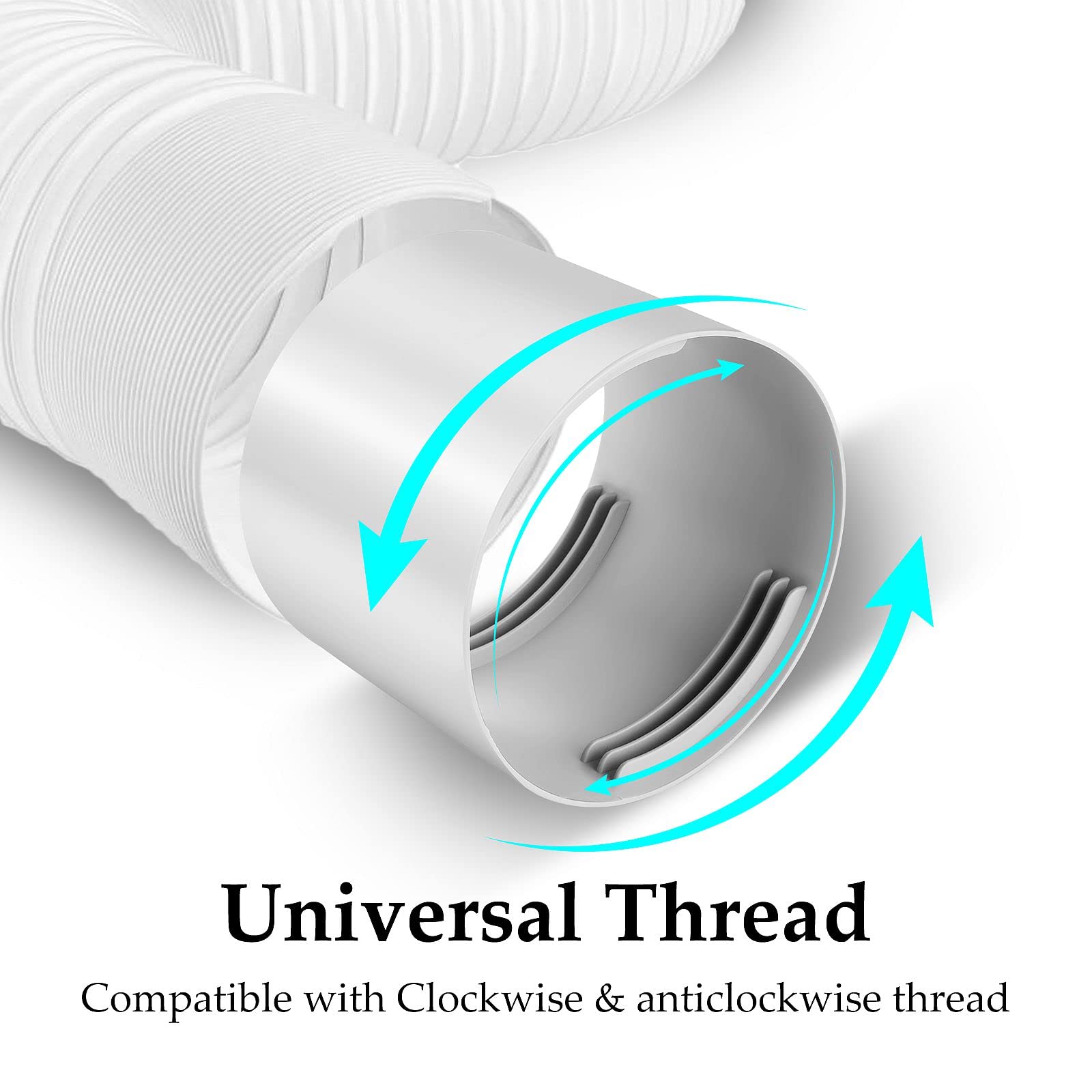 2-PACK Air Conditioner Exhaust Hose Coupler 5 Inch, Supports Clockwise and Counter-Clockwise Thread Hose Connector, Portable AC Coupler