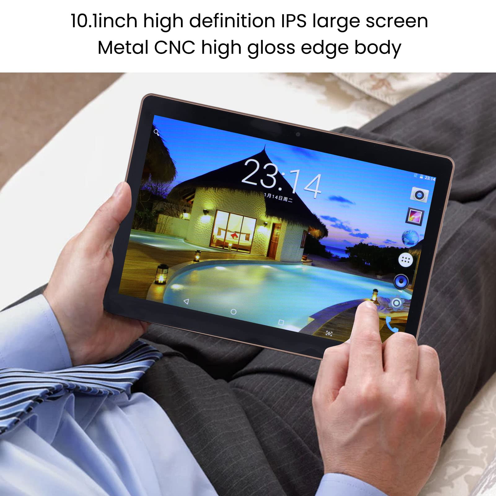 10.1inch HD IPS Tablet PC for Android 8.0, Octa Core 2GB 32GB ROM Touchscreen Tablet, 0.3MP 2MP Dual Camera, 32GB Memory Expansion, Metal CNC High Gloss Body, 800x1280, 5500mAh,