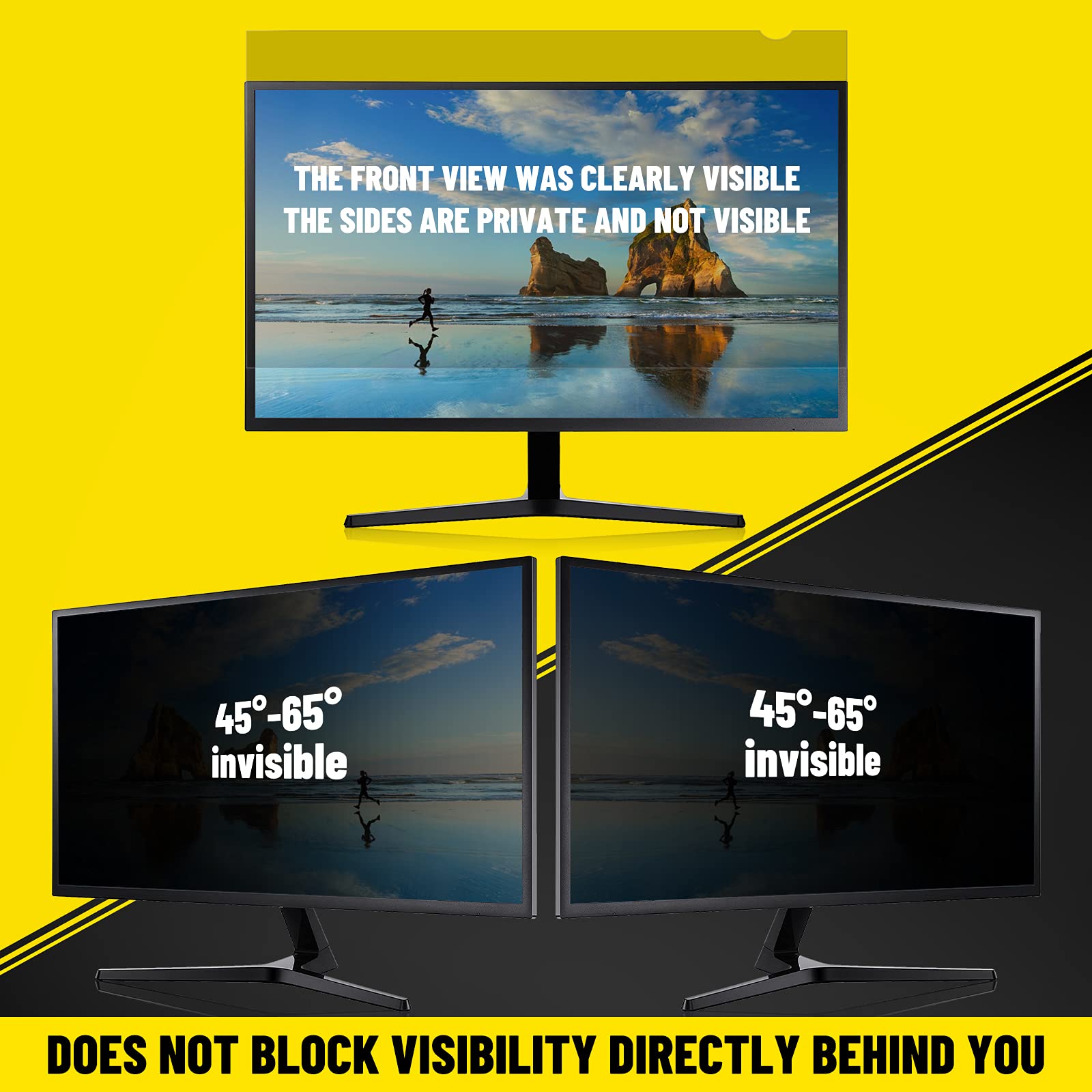 19.5 Inch Privacy Screen Filter for Widescreen Monitor (16:9 Aspect Ratio) - Please Measure Carefully!