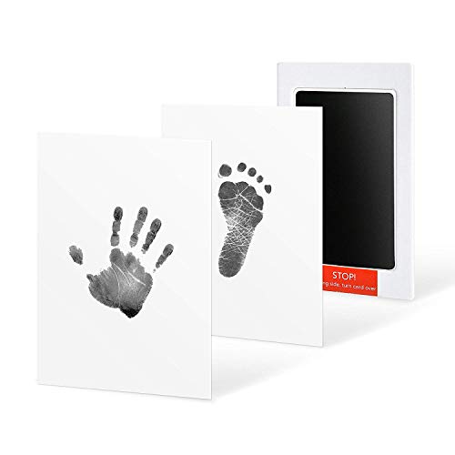 2 Pack Black and Pink Clean Touch Safe InkPads Hand and Footprint Newborn Baby Handprint or Footprint Clean-Touch Ink Pad (2 Pack Black & Pink Ink Pad)