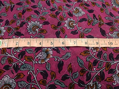 100% Silk Chiffon Floral Printed Fabric Watermelon Pink 44" Wide by The Yard…