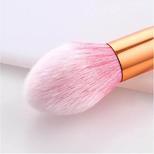 ARALOR Makeup Brushes Set 10 pcs Pink Wood Handle Soft Nylon Bristles Kabuki Makeup Brush Cosmetic Brushes Eyeshadow Eyeliner Blush Brushes