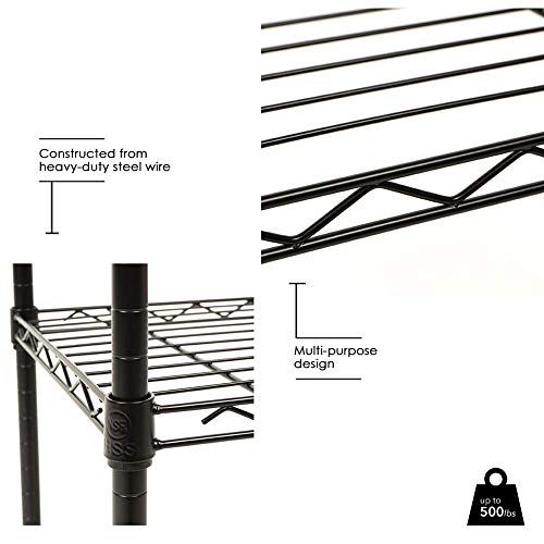 14x36x54 Inch 4-Shelf Storage Shelves Heavy Duty Shelving Unit for Kitchen Metal Shelves Garage Organizer Wire Rack Shelving Storage Unit Shelf Adjustable Utility NSF Certification Commercial