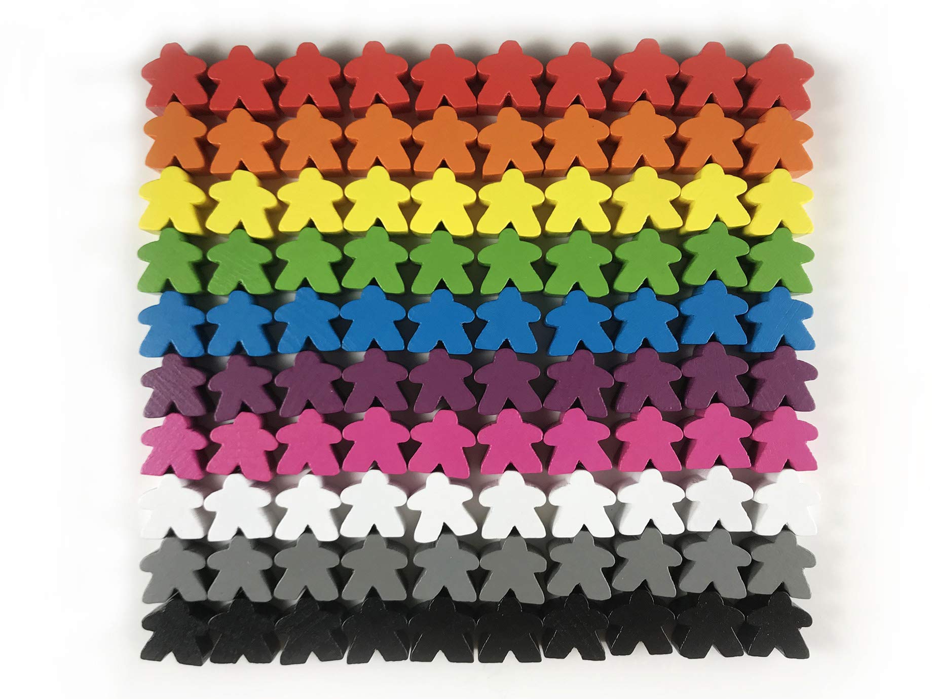 100 Wooden Meeples, Family Games Accessories – Multi-Color Board Game Tokens Ideal for Sorting, Counting, Classrooms, Replacement Pieces, Stocking Stuffer