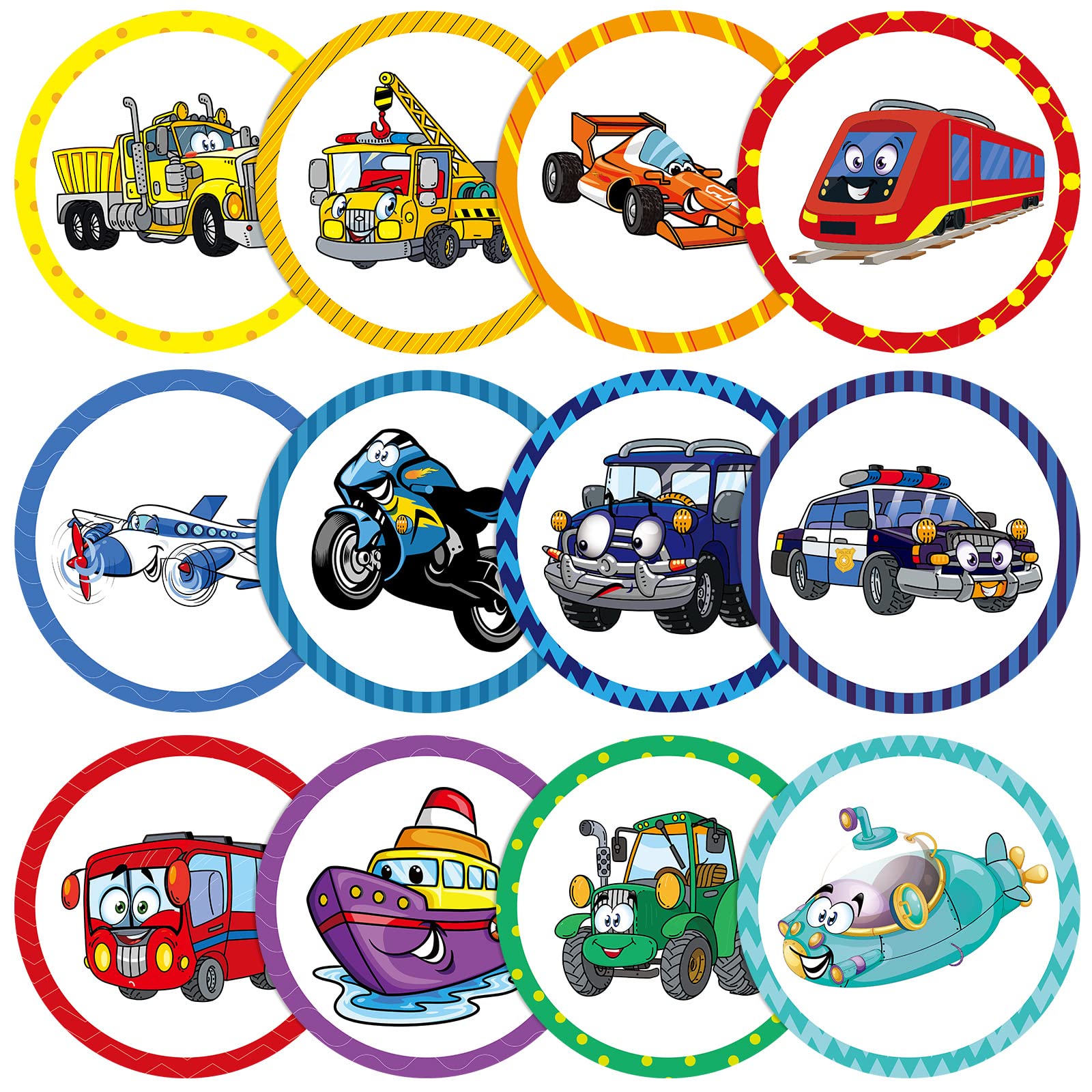 120 Pcs Toilet Targets for Boys Potty Training Flushable Targets Boys Training Pee Targets Color Aiming Targets Stickers Paper Tinkle Targets for Boys Training Safe to Use Potty(Transportation Style)