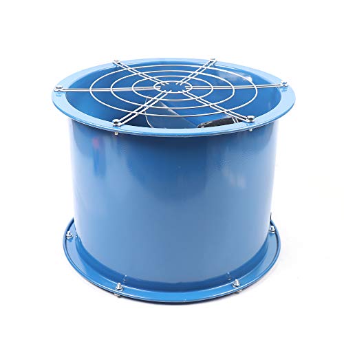 DNYSYSJ Industrial Direct Drive Barrel Fan 10'' 1420r/min High Velocity Barrel Fan Heavy Duty Rolled Steel Housing Water Proof Switch