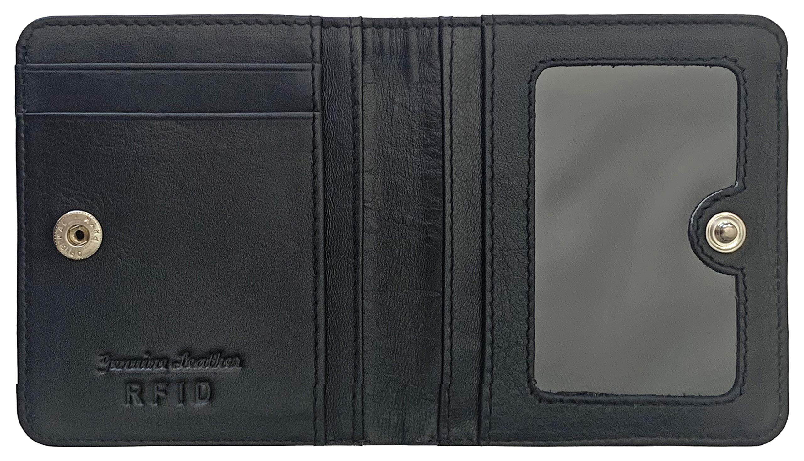 123 Cheap Checks Personalized RFID Leather Womens Mini Wallet With Credit Card Holders and Coin Pocket - Red/Black