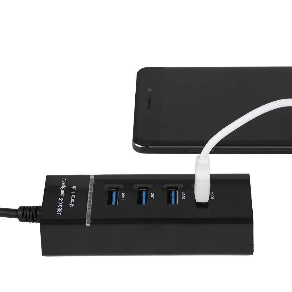 4 Port USB3.0 HUB - 5Gbps Charging Dock Station - Ultra-Slim - Plug & Play with LED - Charging Hub Adapter - for Phone/Tablet/PC/Windows