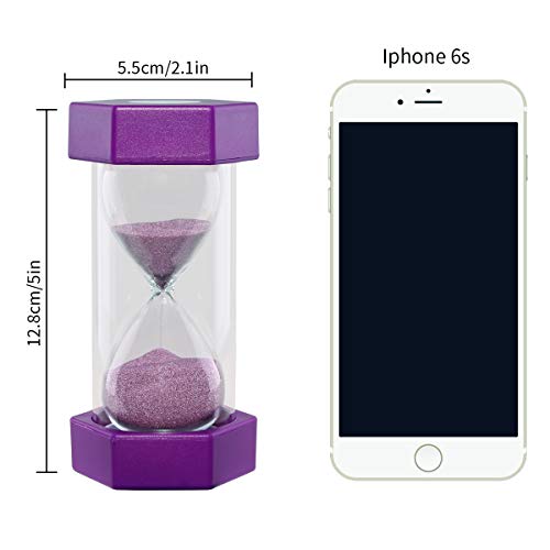 15 Minute Hourglasses Sand Timer - Tuffinix Plastic Classroom Sand Timers 15 Min for Kids School Bathroom Tea Game Kitchen Purple