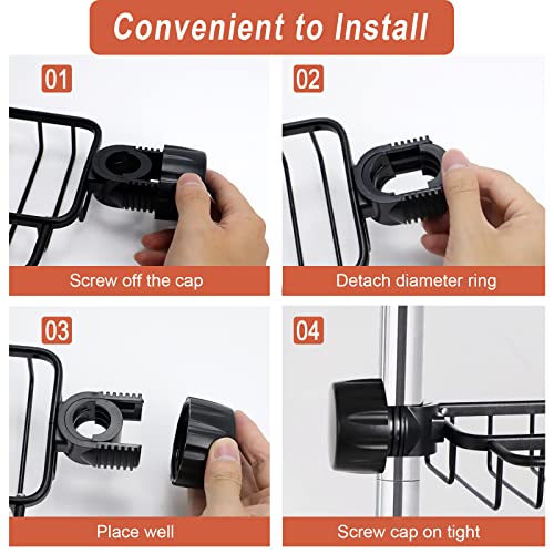 2 in 1 Faucet Sponge Holder,Kitchen Sink Detachable Hanging Organizer and Shower Organizer and Wall Mounted Soap Dish Holder for Kitchen Bathroom with Hook and Bar