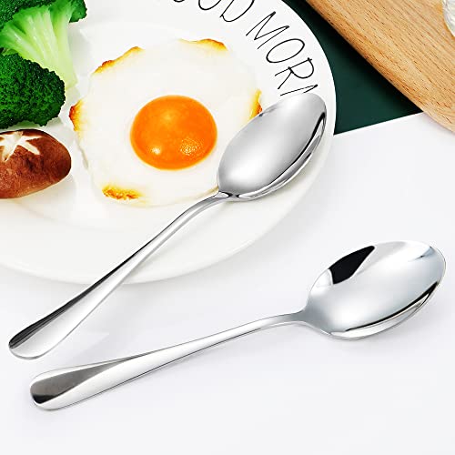 16-Piece Dinner Spoon set,7.3" Tablespoons,Silverware Spoons,Food Grade Stainless Steel Spoons Set for Eating Soup,Cereal - Mirror Polished Dishwasher Safe,Metal Spoons for Everyday Use