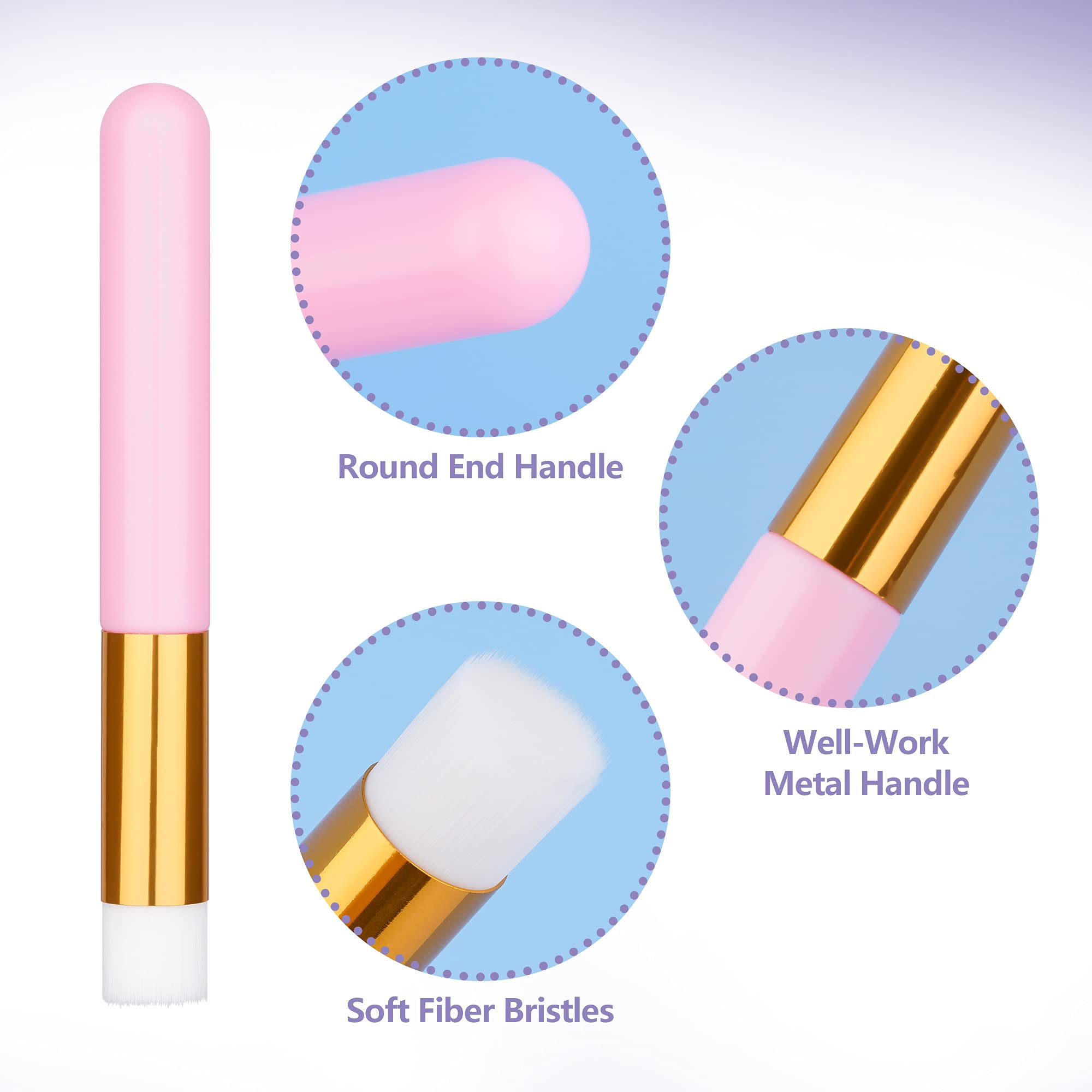 20PCS Lash Shampoo Brushes Lash Cleanser Brushes Nose Pore Deep Cleaning Brush, Peel Off Blackhead Brush Remover Tool Facial Cleansing Brushes Eyelash Extensions Blackhead Brush Washing Brush (Pink)