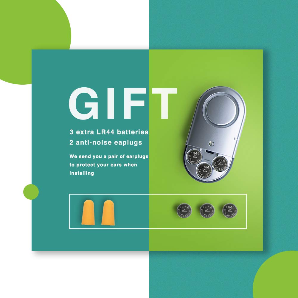 120 DB Loud Door and Window Open Alarm Sensor 2 Pack for Kids, Dementia Patients Safety, Wireless Security Alarms Keep Your Home, Pool, Cabinet, Business Safe