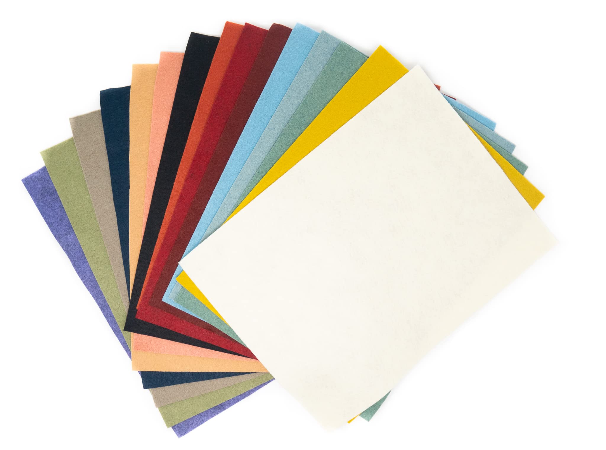 15 Primitive Colors 9X12 inch Merino Wool Blend Felt Sheets Collection - OTR felt