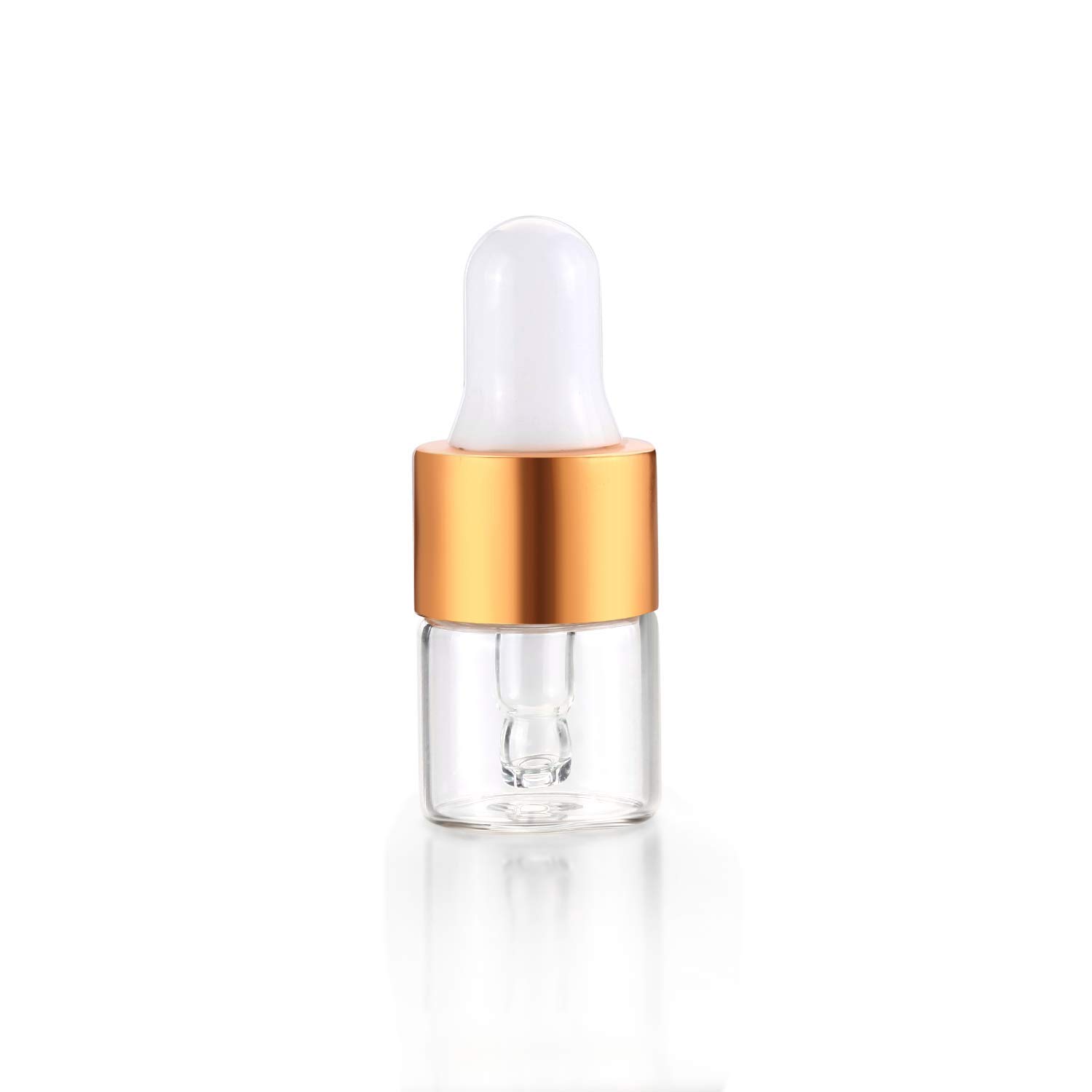 100,1ml (1/4 dram) Clear Glass Dropper Bottle,Empty Essential Oil Dropper Bottle Mini Glass Eye Dropper Vials With Pipette For Travel,Sample Test Perfume Liquid Container-1 Funnel&3 Dropper included