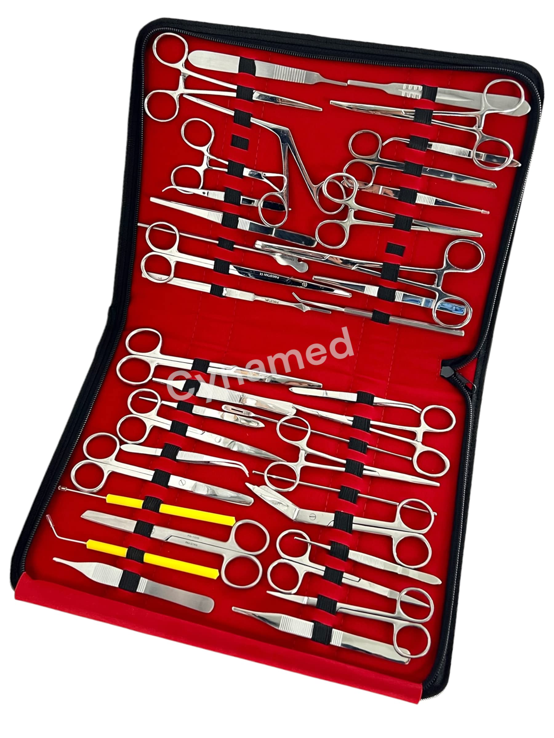 157 Pcs Advanced Dissection SET For Anatomy & Biology Students With 1 SCISSORS ! FORCEPS ! HEMOSTAT-! Blades - Case - Lab Veterinary Botany Stainless Steel Set For Frogs Animals etc
