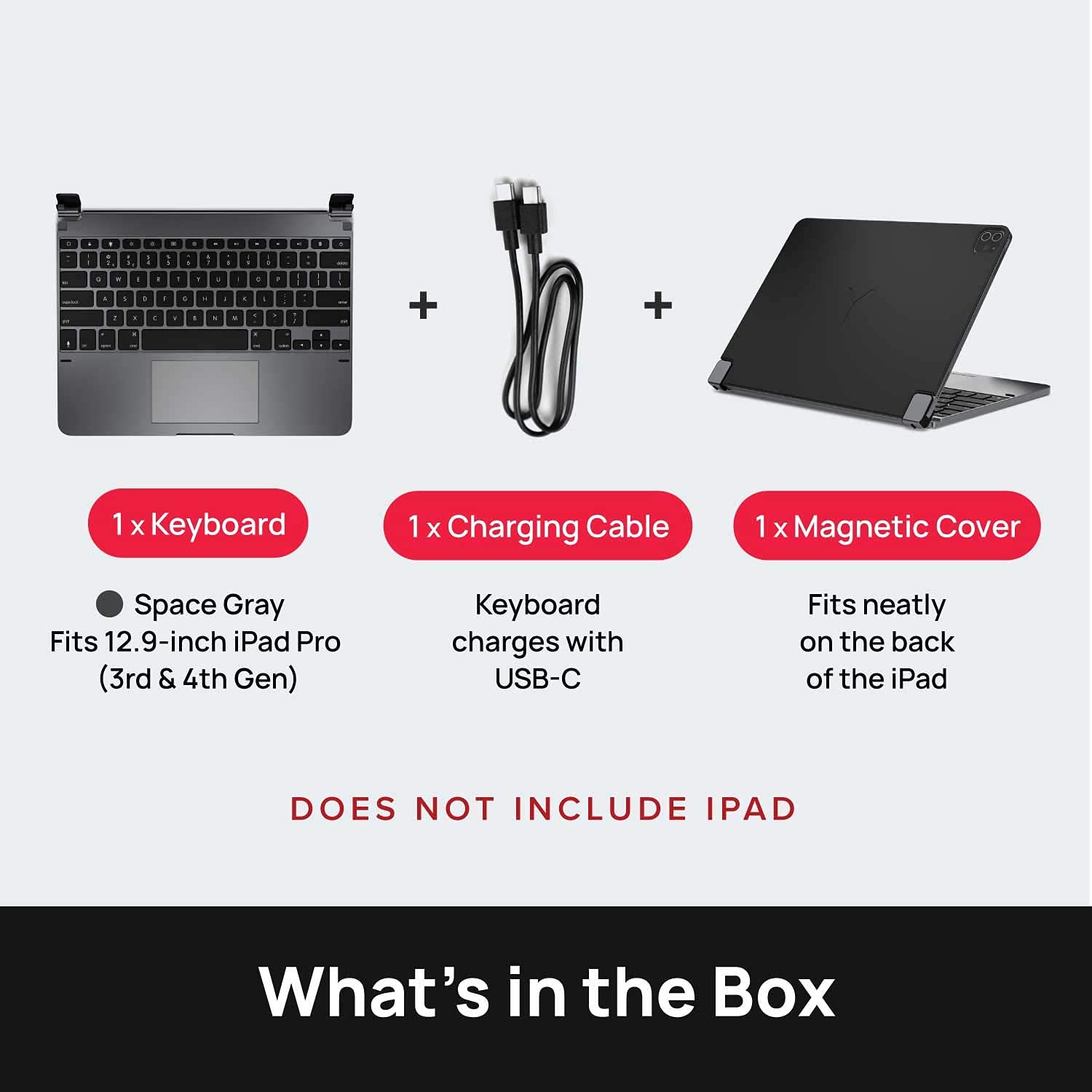 Brydge 12.9-Inch MAX Aluminum Bluetooth Keyboard for iPad Pro (Space Gray)