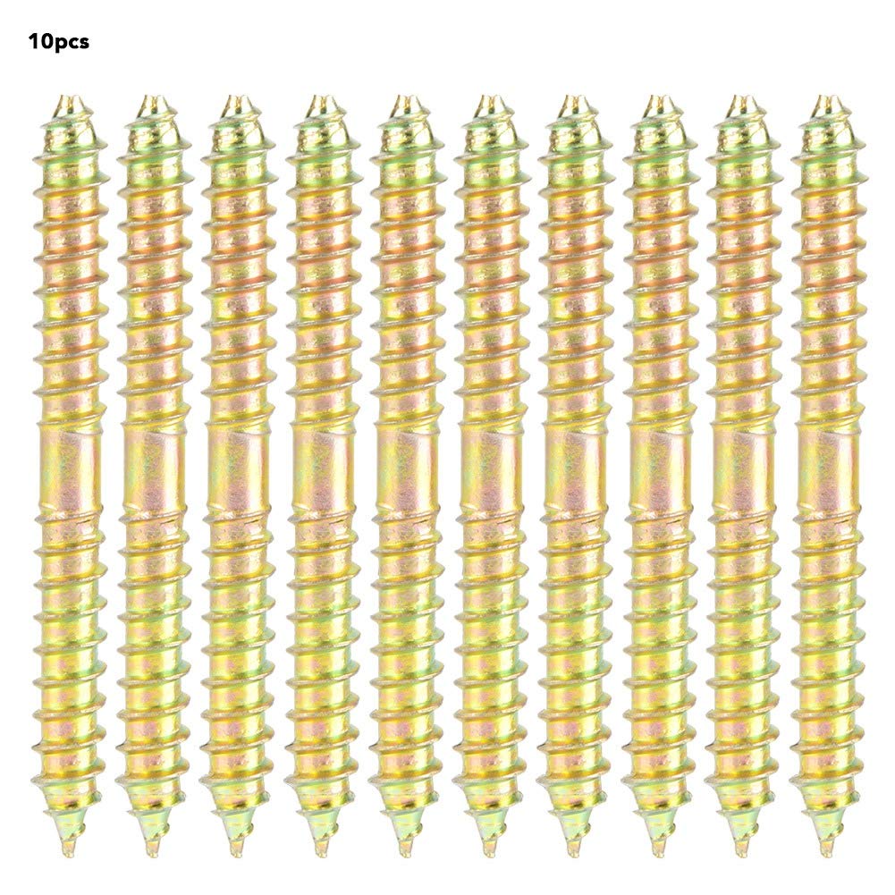 10pcs 660mm Dowel Screw Double Ended Self Tapping Threaded Bolts Woodworking Furniture Connector Studs Rods Bars Double Ended Rod Connector Double-Ended Rod Connector self Tapping Rod