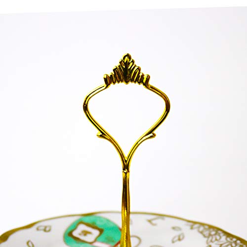 3-Layer Ceramic Cake Stand Dessert Plate Cupcake Fruit Candy Display Tower, Flower Dessert Stand, Children's Birthday Tea Party Baby Shower Serving Tray Small