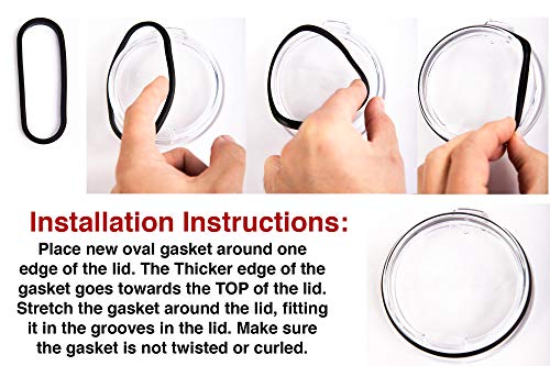 2 Pack Replacement Rubber Gasket Seal Ring 30 oz Tumbler Vacuum Stainless Steel Cup Flex Spare Yeti Ozark Trail Rocky Mountain Top Lid CocoStraw Brand (2 Pack Gaskets - 30oz)