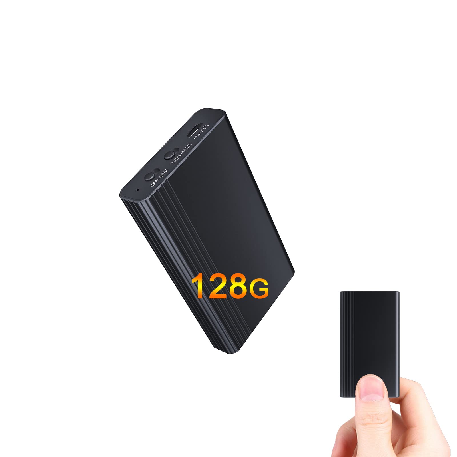 128GB Voice Activated Recorder,300 Hours Recording Long Battery Life,Mini Magnetic Digital Audio Recorder,Small Listening Device