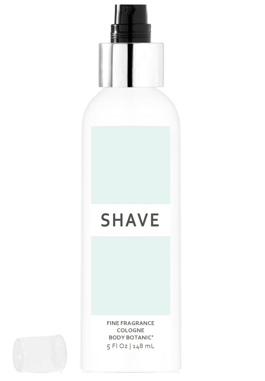 SHAVE Men's Collection Fine Fragrance Cologne Mist by Body Botanic 5 Fl Oz 148 ML - Made with Botanicals and a Barber Shoppe Blend of Fresh Bergamot, Lime, Basil Leaf, Oak Moss & White Patchouli