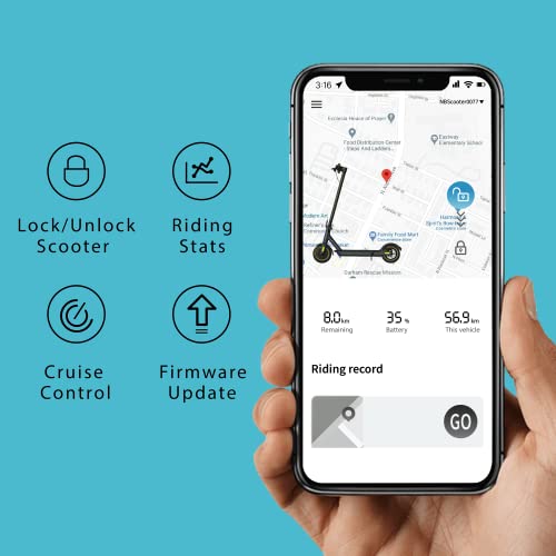 1PLUS Electric Scooter 10" Solid Tires 500W Motor 19 Mph Speed Commuter E Scooter for Adults,Long-Range Battery,Smart,Foldable Commuting and Portable