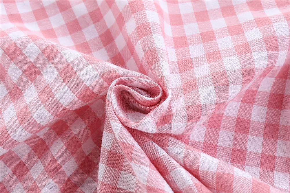 Mud Kingdom Baby Pajamas for Girls Boys Kids Clothes Sets Button Down Lattice 100% Cotton Sleepwear Pink 2T