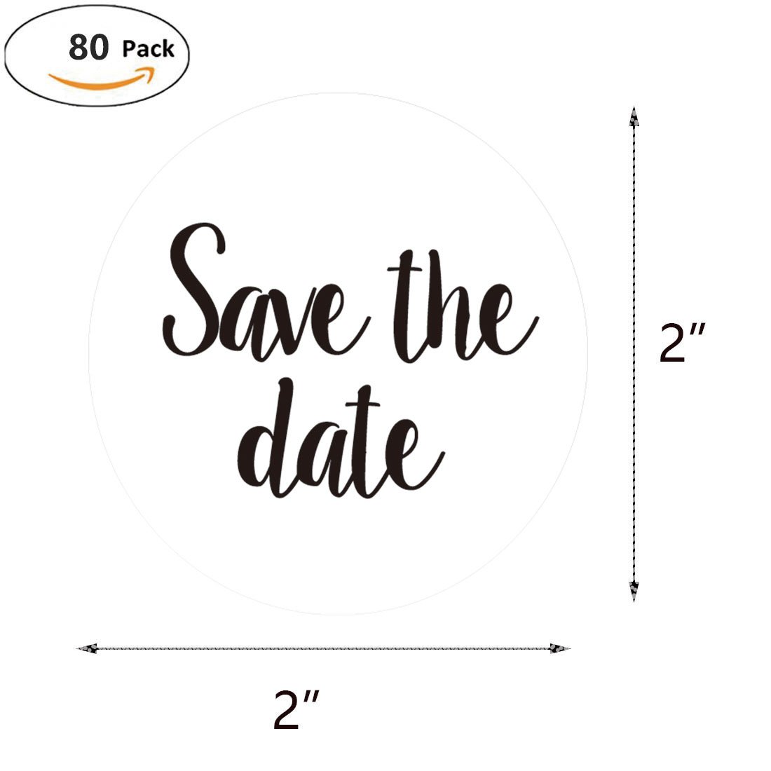40-Pack, 2inch White Save The Date Stickers, Save The Date Labels, Envelope Seals