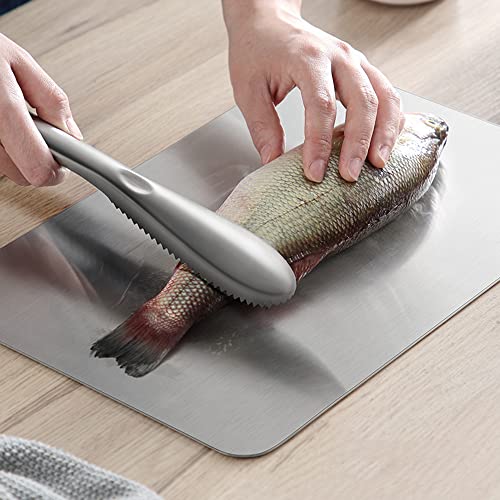ADORAMBLING Fish Scaler Stainless Steel Fish Scaler Remover with 58 Sawtooth Easily Remove Fish Scales Fish Descalers Fish Scraper for Chef and Home Cooks