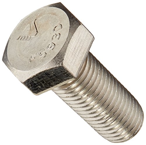 18-8 Stainless Steel Hex Bolt, Plain Finish, Hex Head, External Hex Drive, Meets ASME B18.2.1/ASTM F593, 4-1/2" Length, Partially Threaded, 1"-8 Threads