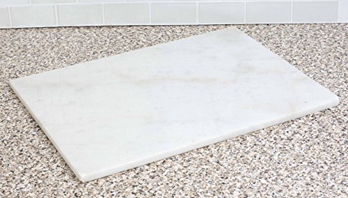 12" x 16" Natural Marble Chopping Board (White), By Home Basics | Cutting Boards For Kitchen | Kitchen Serving Boards With Non-Skid Feet | For Veggies, Meats, and Dough Preparation