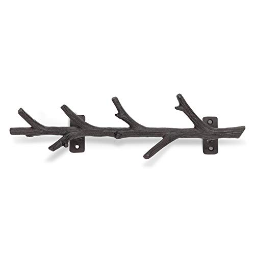 Abbott Collection 27-IRONAGE-487 Vertical Branch Hook, 12 inches H, Dark Brown