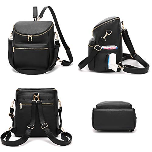 I IHAYNER Diaper Bag Backpack Leather Backpack for Women Travel Backpack Baby Bag Large with Troller Straps Capacity for Wet Clothes, Breast Pump, Milk Bottle Brown