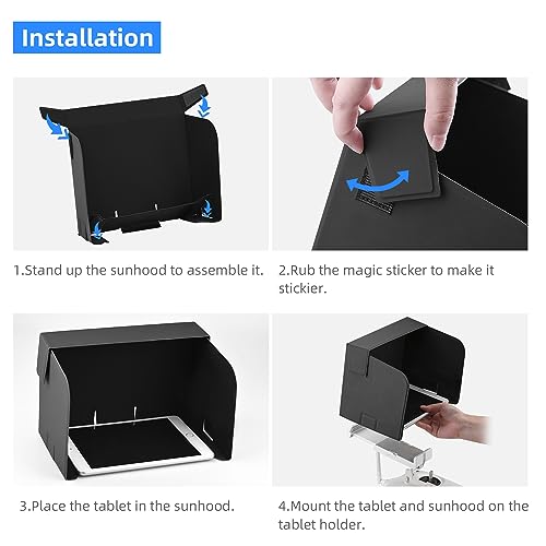 HeiyRC Tablet Sun Hood Sunshade for DJI Mini 2 SE/AIR 3/Mini 3 Pro/Air 2/Air 2S/Mini 2/Mini 3/Mavic 3/Mavic Pro/Spark/Phantom 3 4 Controller Accessories,for 7.9-8inch iPad Mini/Galaxy Tab A/Lenovo