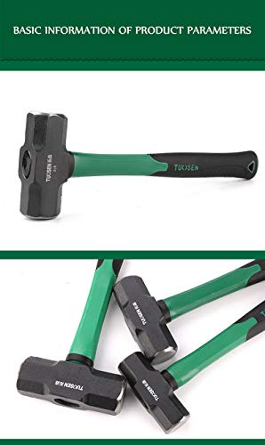 3-Pound heavy duty hammer/Strike Drilling/Crack Hammer, octagonal hammer with fiber shockproof handle,3-Pound Sledge with Fiberglass Handle & No-Slip Cushion Grip
