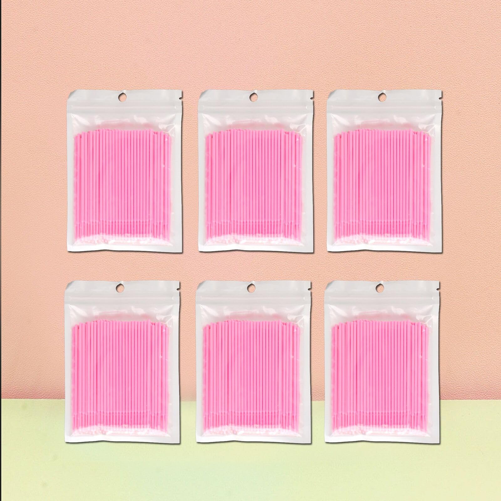 1200PCS Disposable Micro Applicators Brush for Eyelash and Make up Brushes and Personal Care Microswabs Pink (Head Diameter: 2.0mm)