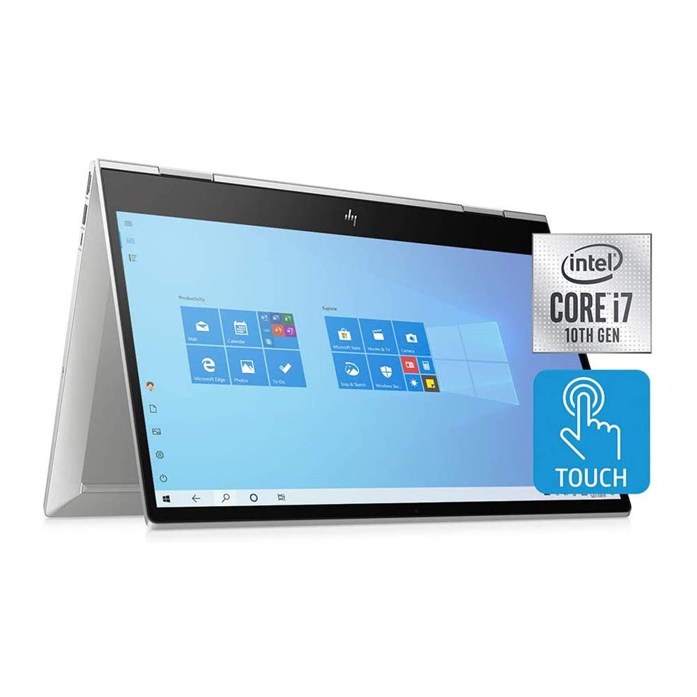 HP 2022 Envy X360 2-in-1 15.6" FHD Touchscreen Laptop Computer, Intel Core i7-1165G7, 16GB RAM, 512GB PCIe SSD, Backlit Keyboard, Intel Iris Xe Graphics, Windows 11, Silver, 32GB SnowBell USB Card