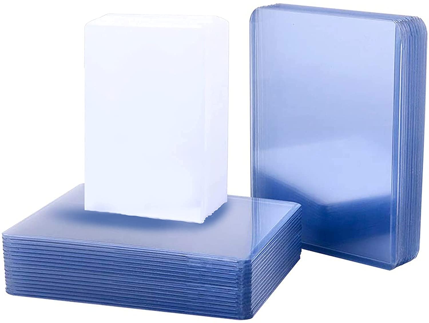 150 Pack Trading Card Sleeves, Toploaders Consist 50 Hard Plastic Card Protectors + 100 Clear Soft Sleeves for Baseball Game Sports Collectible Trading Card(3" x 4" regular)