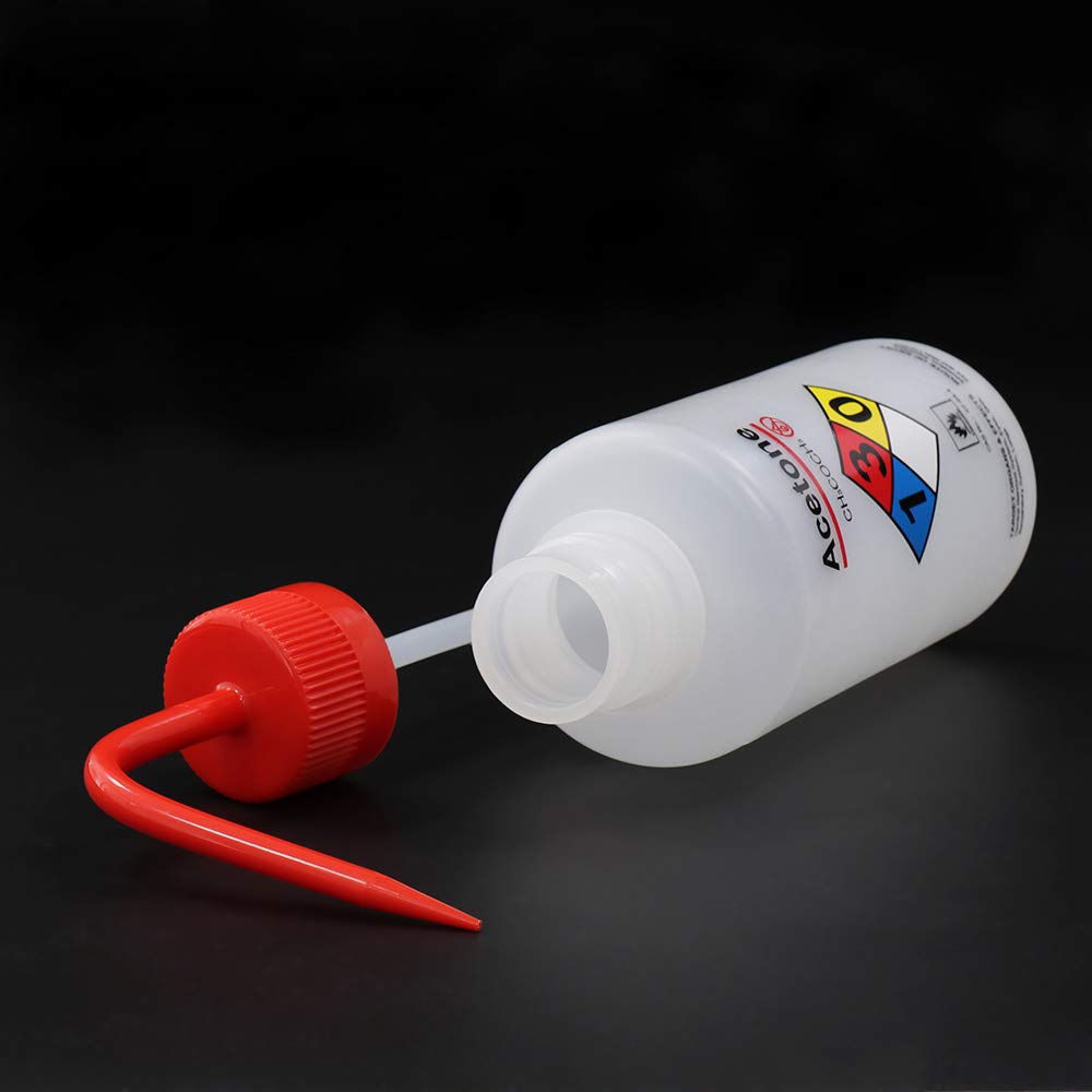 Maccx Acetone Narrow Mouth Wash Bottles, 3pcs of Vol.500ml, LDPE Material, WBA500-003