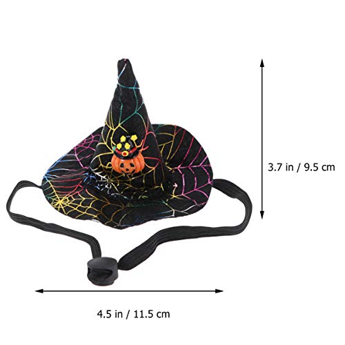 BESTOYARD Halloween Witch Hat Spider Web Pumpkin Pattern Mini Pet Hat Cat Dog Hat Party Cosplay Costume (Star Pumpkin)