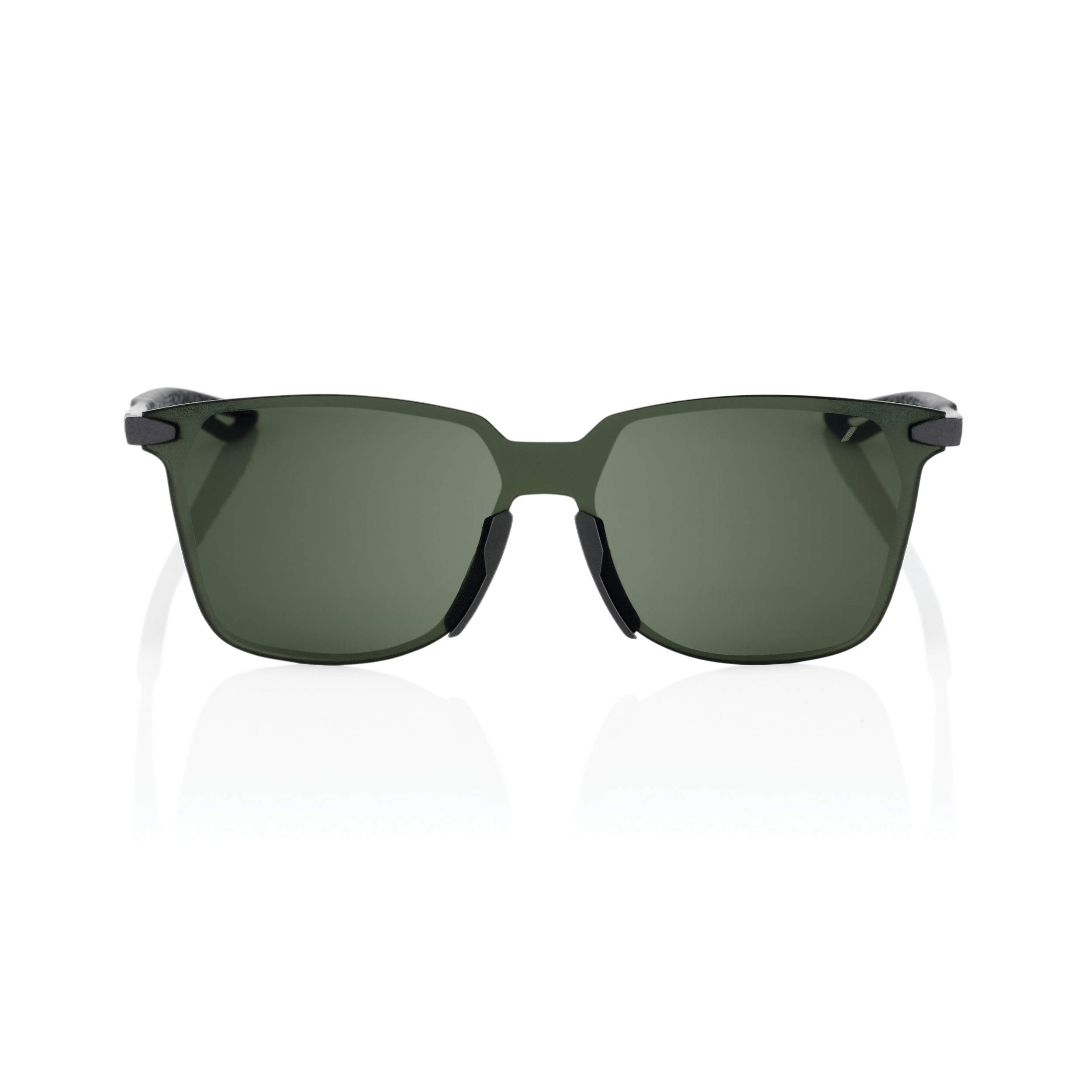 100% Legere Square Ultralight Rimless Sunglasses - Durable Frameless Active Performance Eyewear w/Rubber Temple & Nose Grip (Soft TACT Stone Grey - Black Mirror)