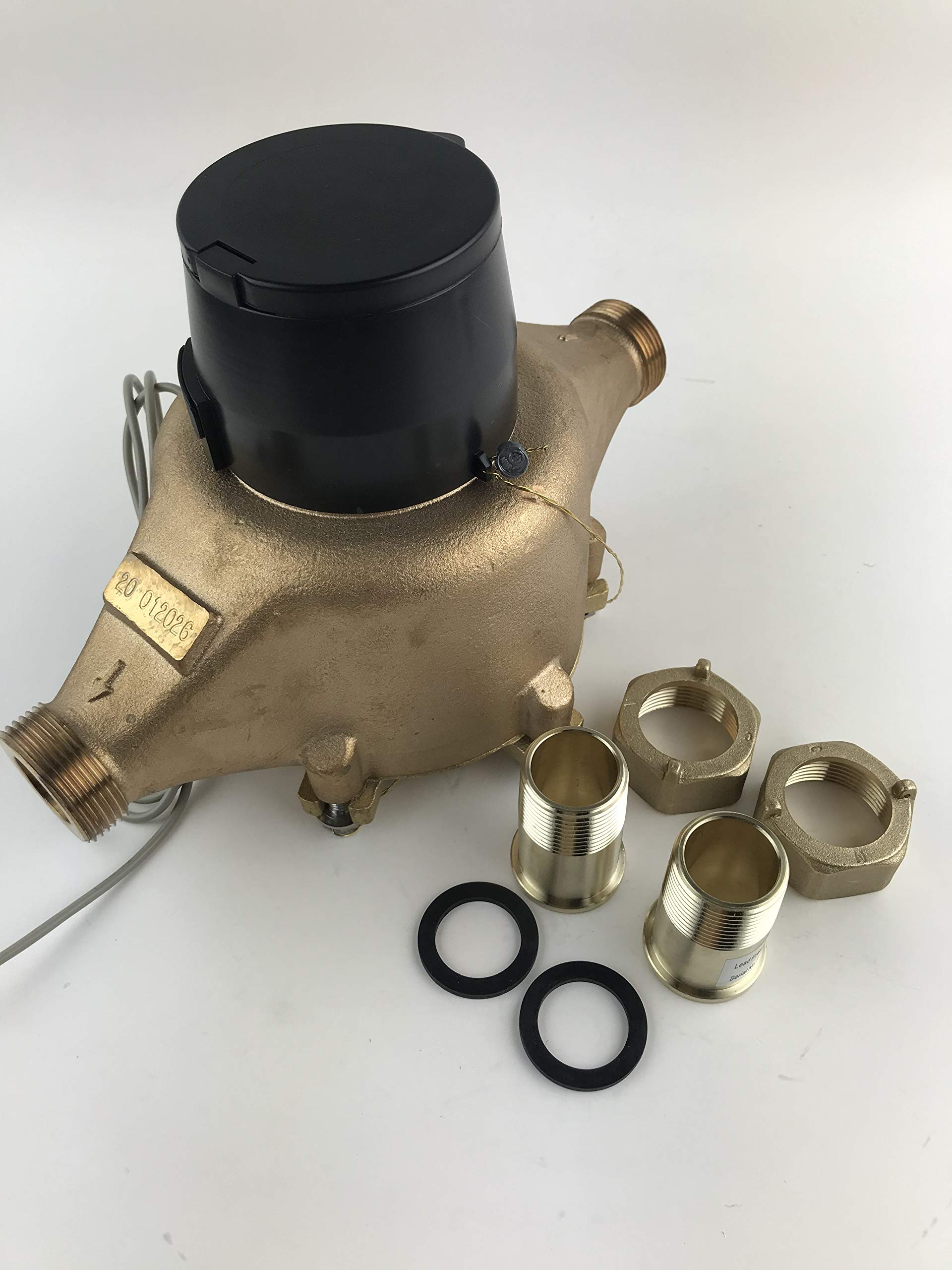 DAE PD-100 1" Non Lead NSF61, IP68 Positive Displacement Water Meter, 1" NPT Couplings, Pulse Output, Gallon