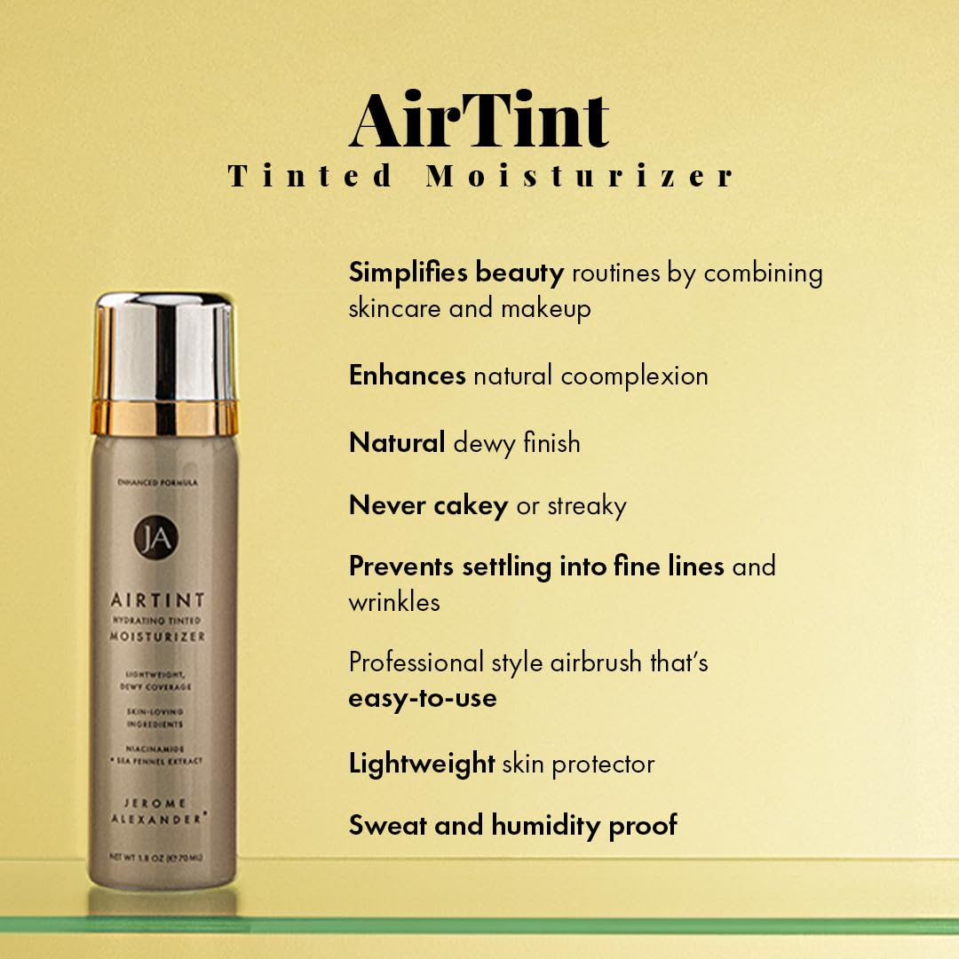 Jerome Alexander MagicMinerals AirTint Tinted Moisturizer AirBrush Spray Light Shade | Tinted Moisturizer Spray with Anti-Aging Ingredients | Light