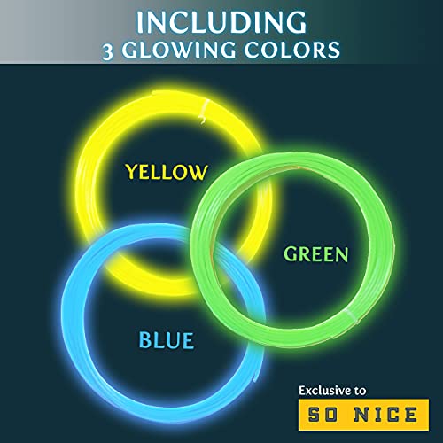 28 Colors, 3 Colors Glow in The Dark, Extra Long 3D Pen/Printer Filament 560 Feet, Premium PLA, Each Color 20 Feet, Bonus 100 Stencils Ebook Included by So Nice